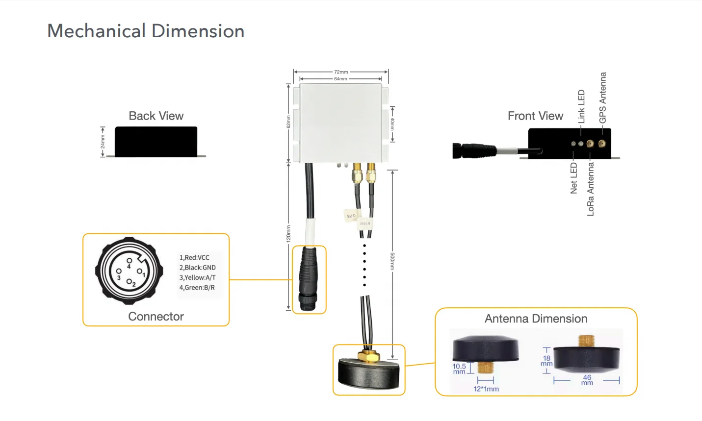 SCCML Solar Lorawan Iot Method RS485 Interface 3V/12V