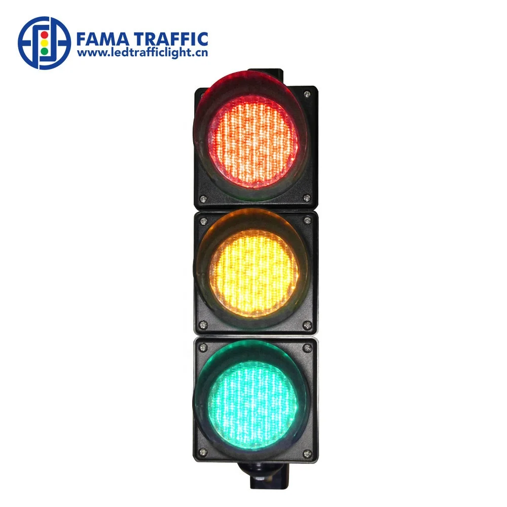 FAMA 100mm RYG LED Solar Traffic Light Smart Traffic Light With PC ...