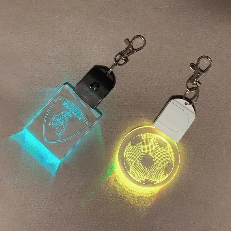 Black LED Keychain - Rechargeable & Customizable Design