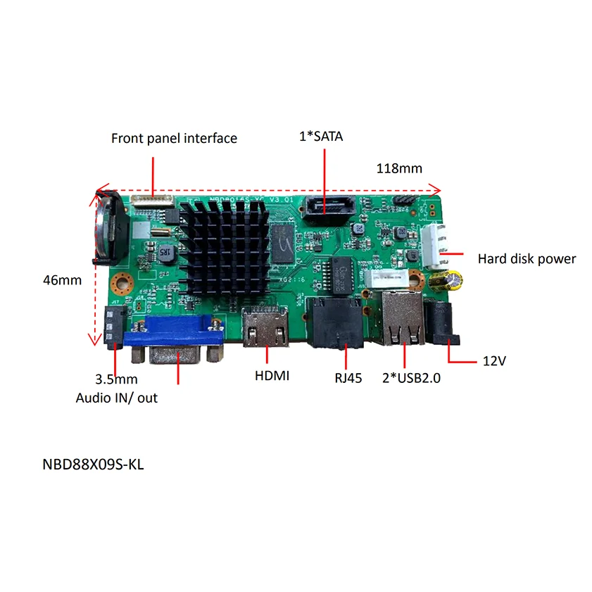 XM NBD80X10S-KL 10CH 4K H.265 NVR Board with Motion Detection