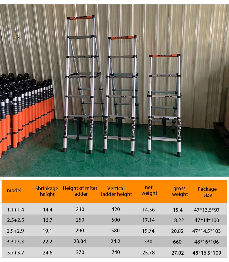 Modern Telescoping Small Ladder Stainless Steel Herringbone Ladder A ...