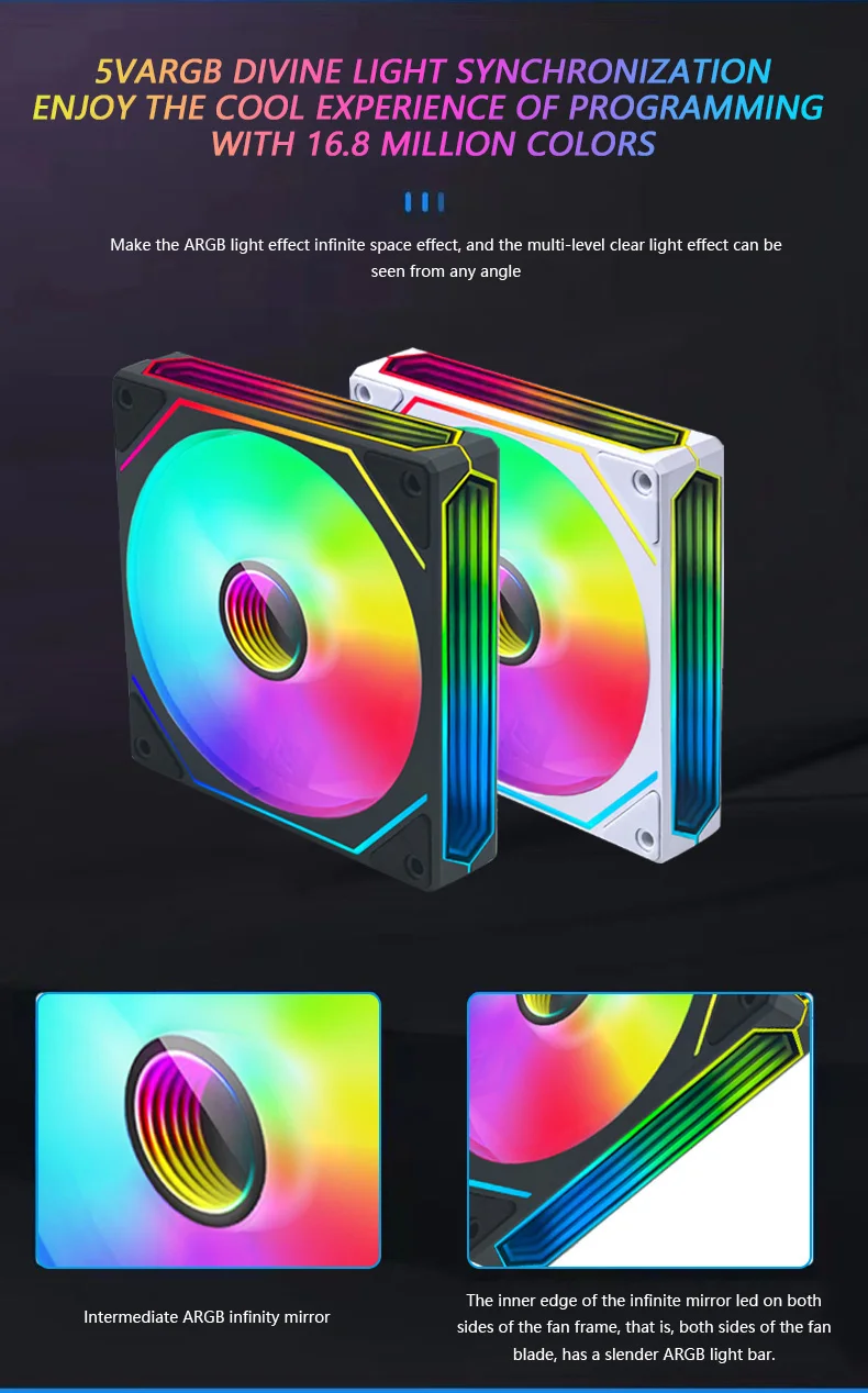 Cool Storm OEM ARGB PWM 4pin 120mm RGB CPU Fan for Case Cooling