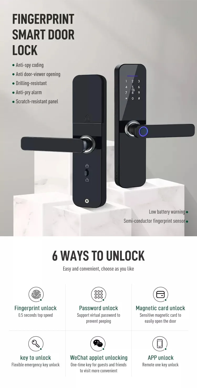 Security Cerradura Inteligente Biometric Fingerprint House Front Door ...