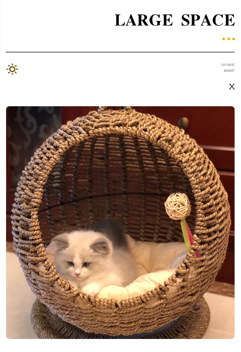 Cat Nest Four Seasons Universal Little Dog House Villa Rattan Hanging ...