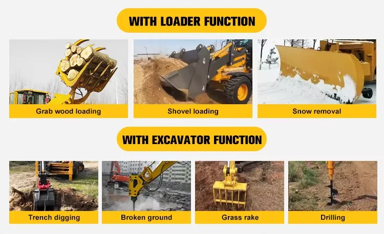 Free Shipping Mini Backhoe Loader Multifunctionality Hydromek Backhoe ...