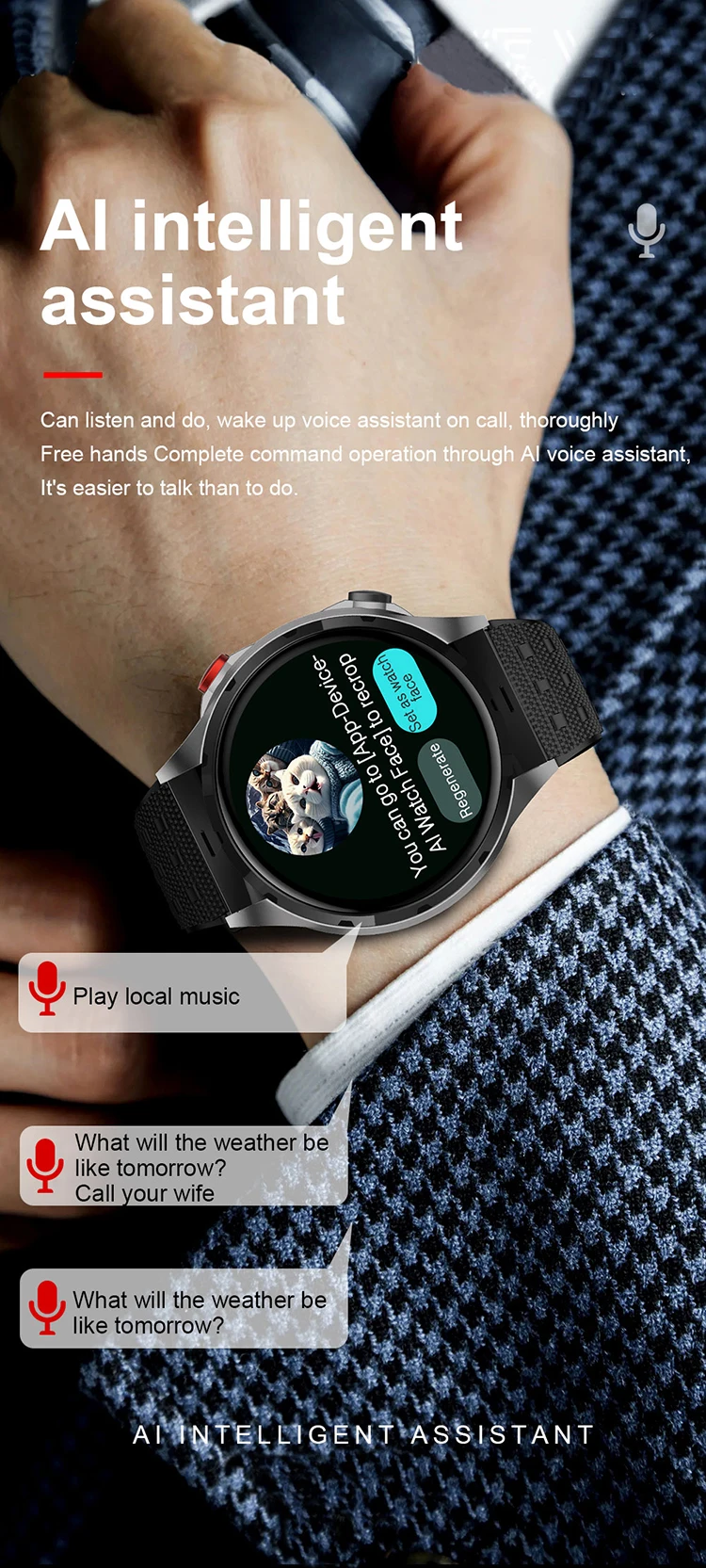 Luxury Men's Smartwatch with AMOLED Screen & Music Support