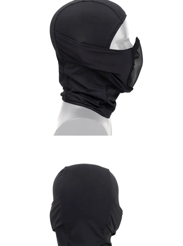 Tactical Full Face Steel Mesh Mask Balaclava Motorcycle Headgear Metal ...