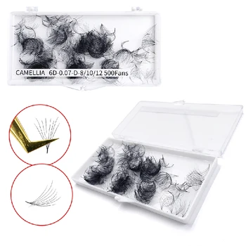 Customized Pro Made Fans Eyelash Extensions Camellia 6d Premade Pointy ...