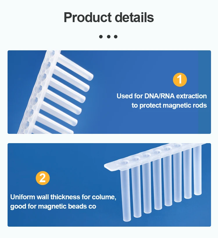 8 Strips Magnetic Tip Comb for Nucleic Acid Detection Dnase and Rnase ...