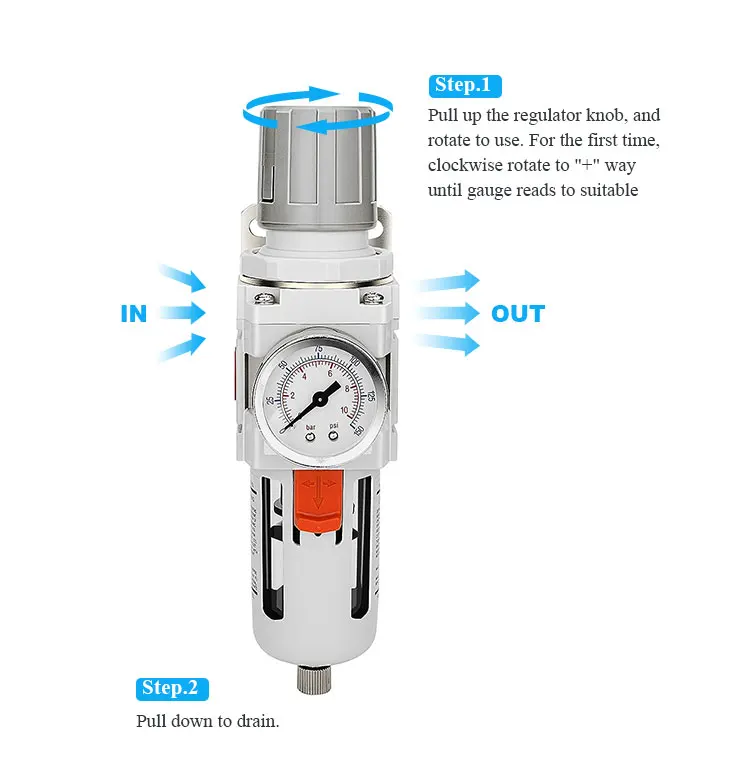16bar Pneumatic Air Filter Regulator For Air Drying System - Buy Air ...