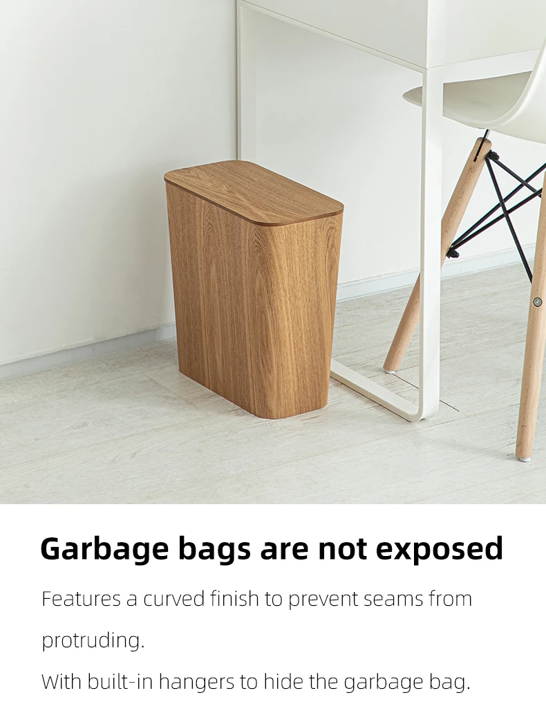 Shimoyama Luxury 12l Home Indoor Living Room Decorative Wood Rubbish ...