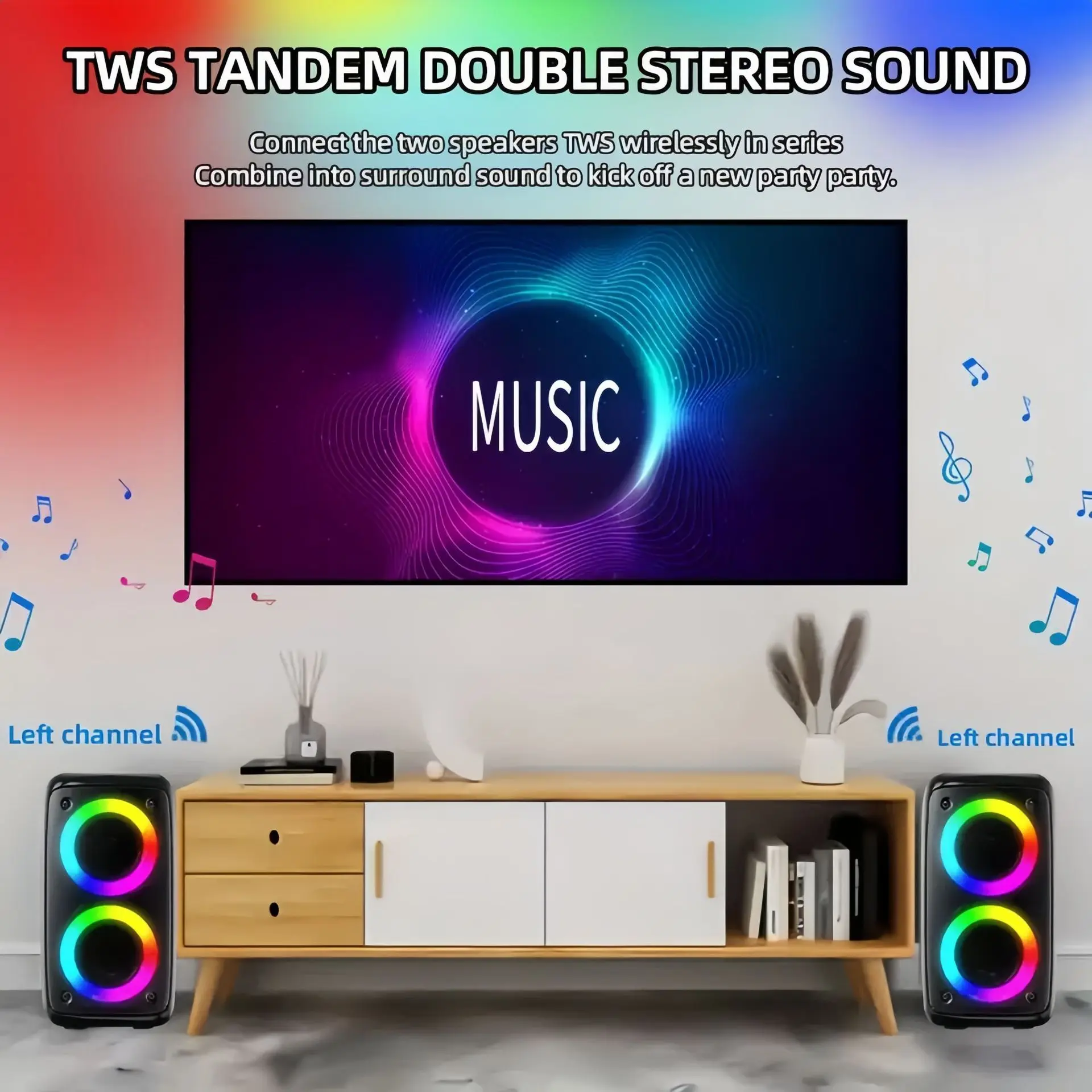 OEM High Power RGB LED Lighting Bluetooth Wireless Speaker Best Selling ...