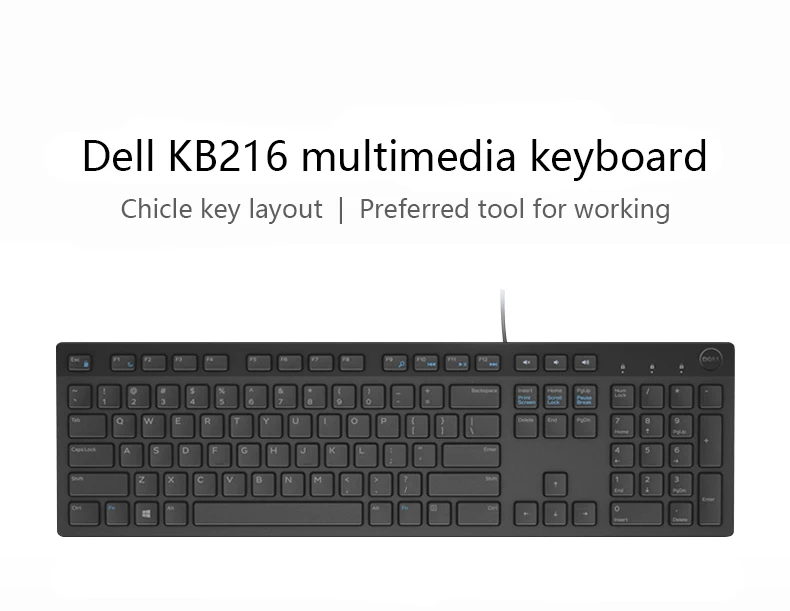 DELL KB216 Wired USB Keyboard - Black Desktop Optical USB 2.0