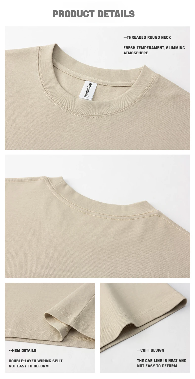 260g Oversized Heavy Shaka Heavyweight Overside T Shirt Whosale T-shirt With Crew Neck Overseas ...