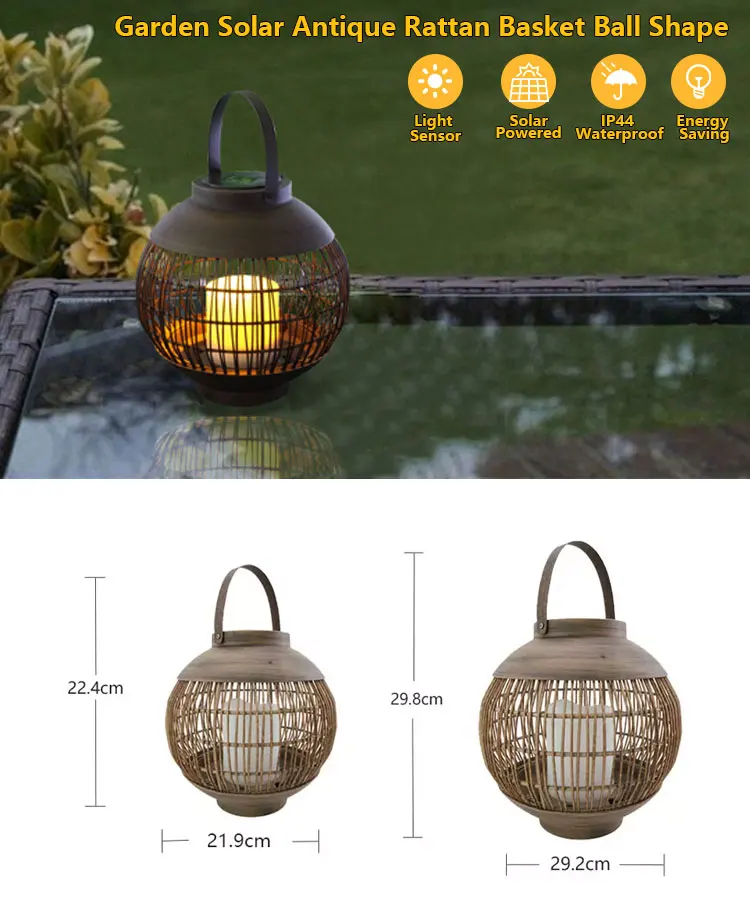 Solar Powered Rattan Lantern - Perfect for Garden Lighting