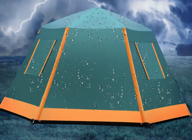 Hexagonal Tent - Waterproof & Windproof 8 Person Camping Tents