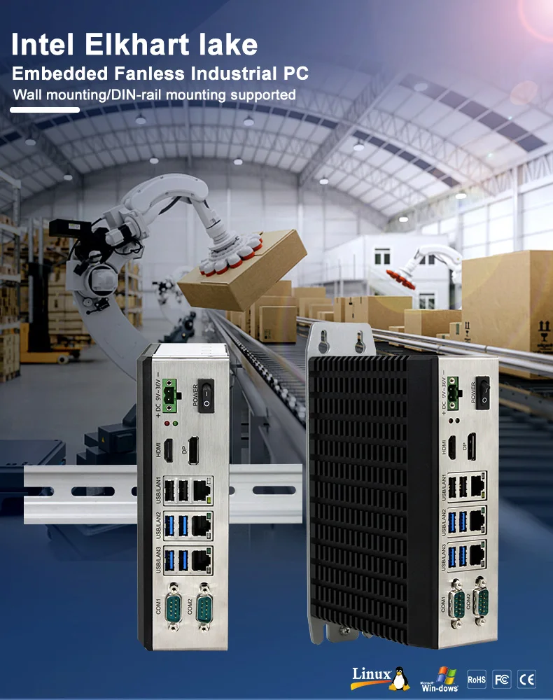 Din-rail Box Fan-less Wall Mount Box Pc Intel Elkhart Lake Atom X6425e ...