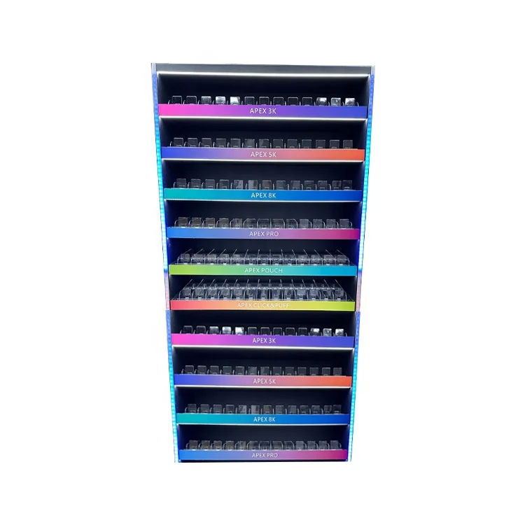 Custom Metal RGB Led Light Metal Floor Standing Display Cabinet - APEX