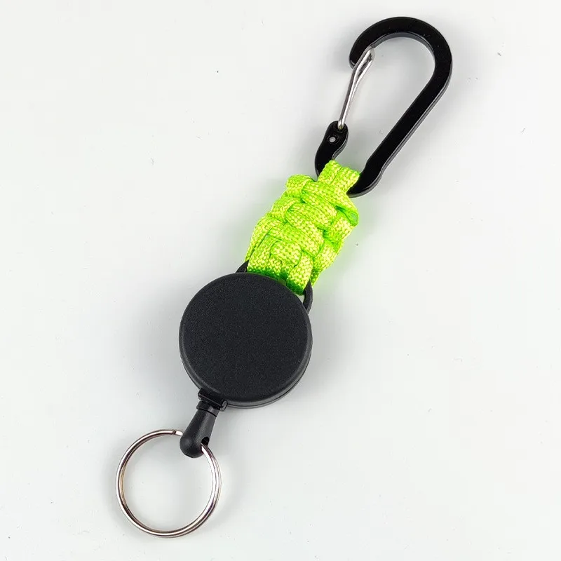 Retractable Keychain Heavy Duty Paracord Retractable Badge Holder Reel ...