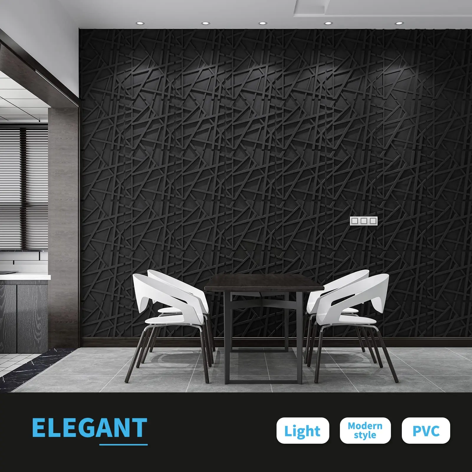 PVC Waterproof 3D Wall Panels for Elegant Interior Decor