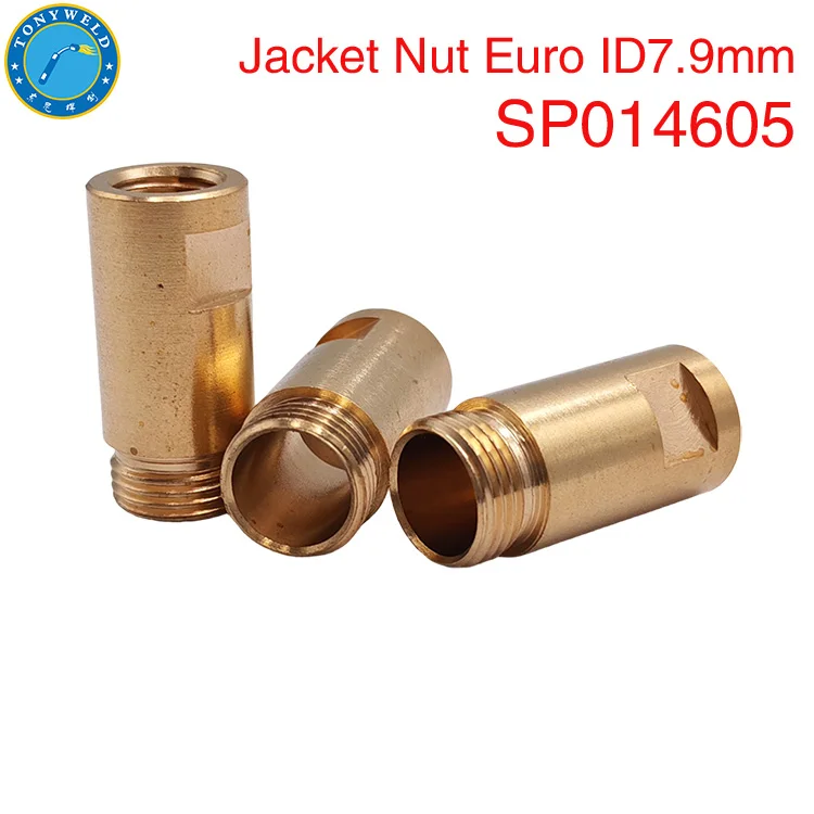 SP014605 Long Euro Jacket Nut 7.9mm, Copper Torch Connector for Kemppi ...