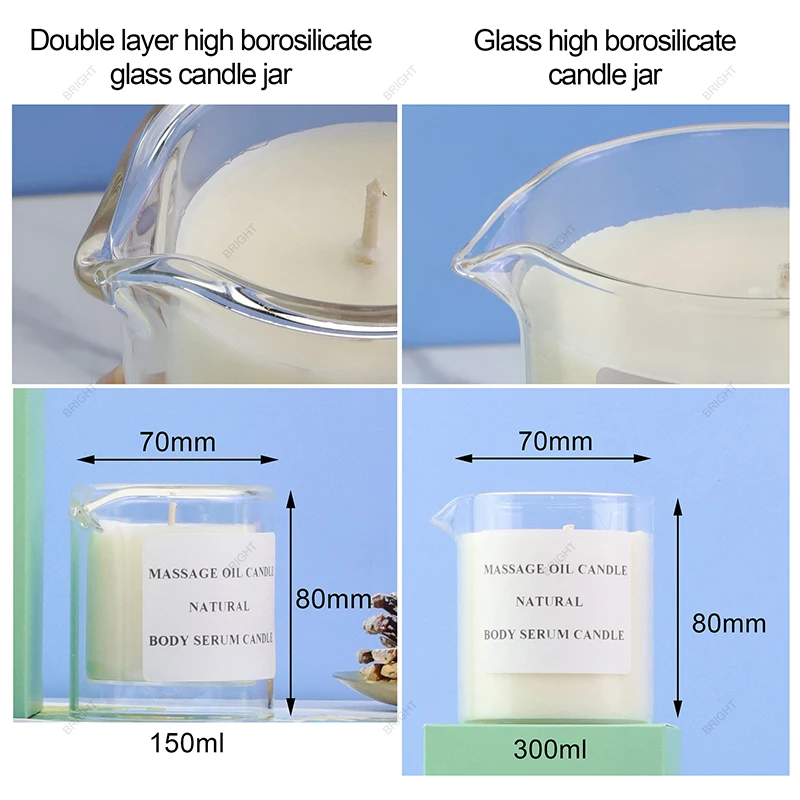 New Design Borosilicate Double Wall Candle Vessels for Message Colorful ...