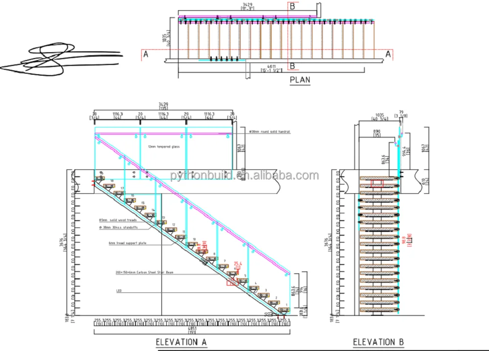 Luxury Straight Staircase for Penthouse - Python Design