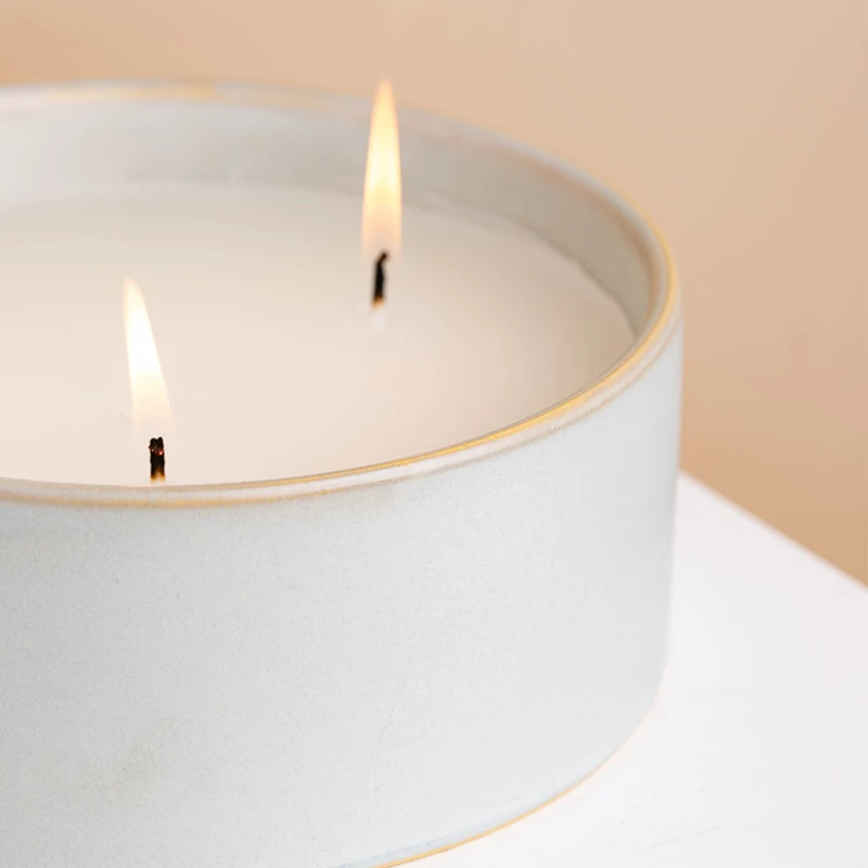 Nordic Style Large Capacity 3 Wick Candles Container White Custom Logo ...