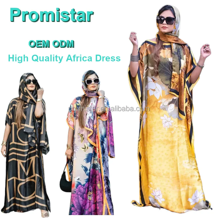 PROMISTAR Customizable Women's African Dress Breathable Polyester Two ...