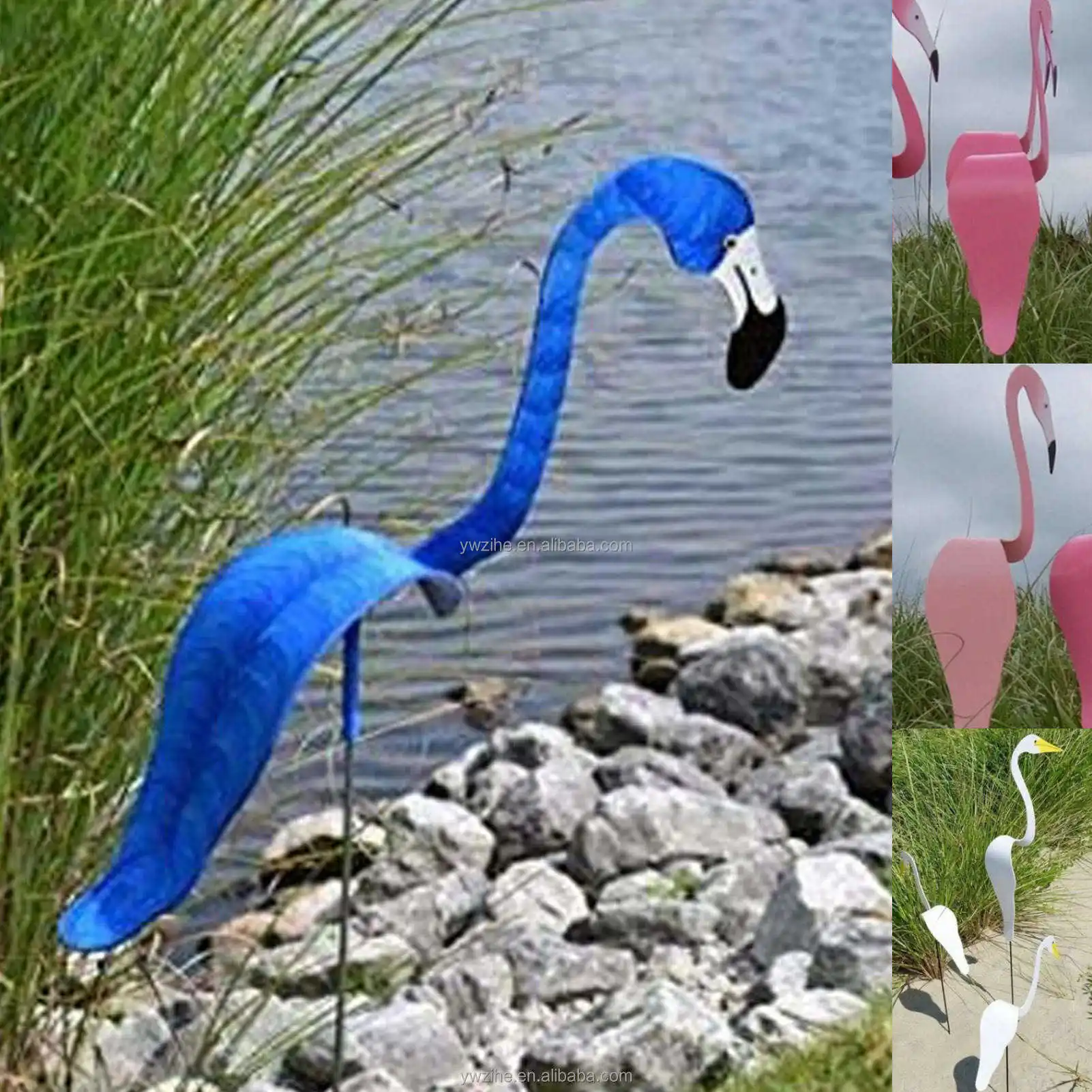 Artificial Flamingo Swirl Bird Garden Decoration
