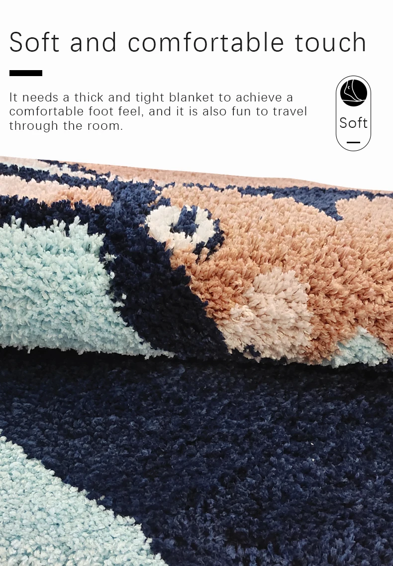 Modern Abstract Geometric Rabbit Bath Rug Mat Machine Washable Bathroom ...