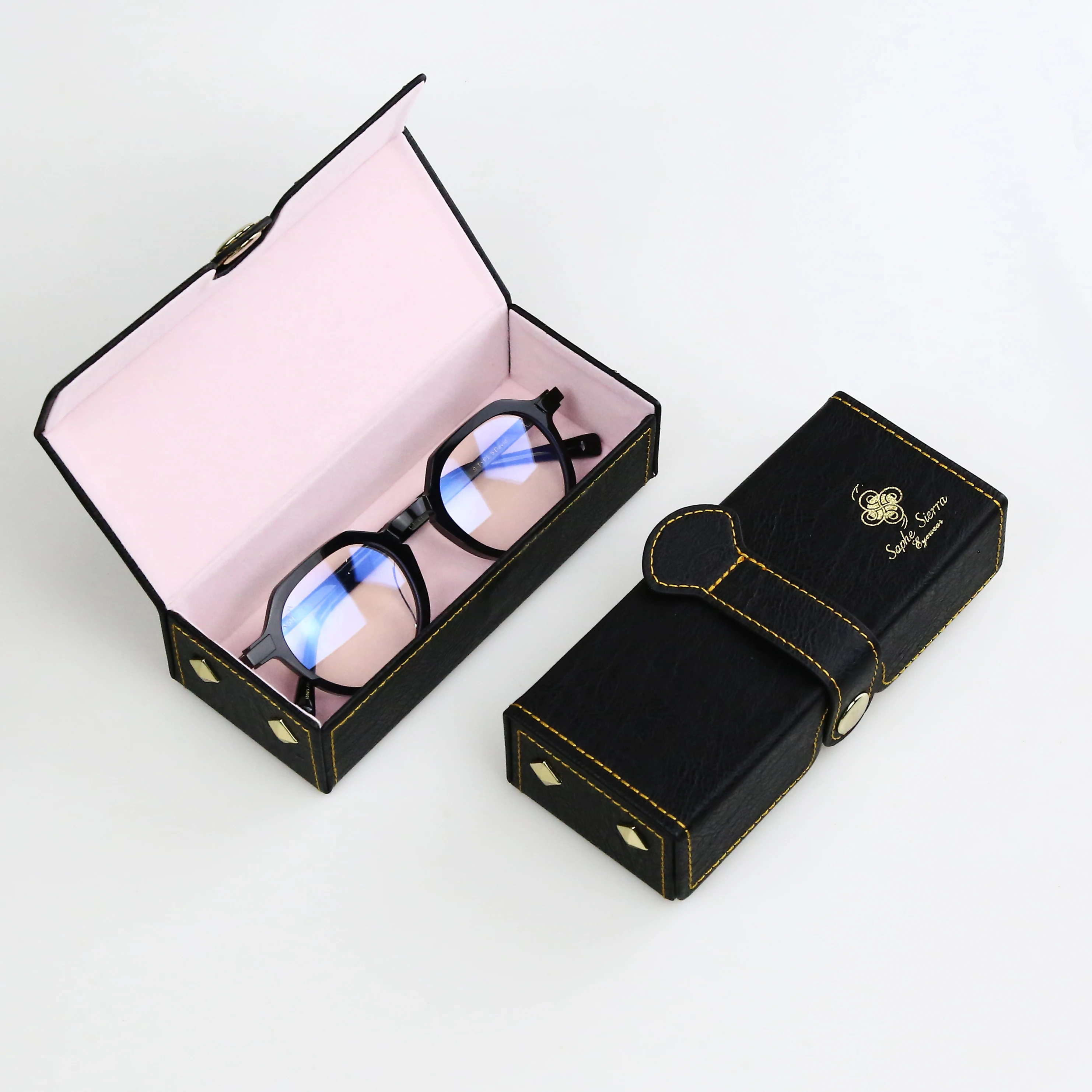 Hot Selling Custom Logo Sunglass Box Storage Case Black Sunglasses Case ...