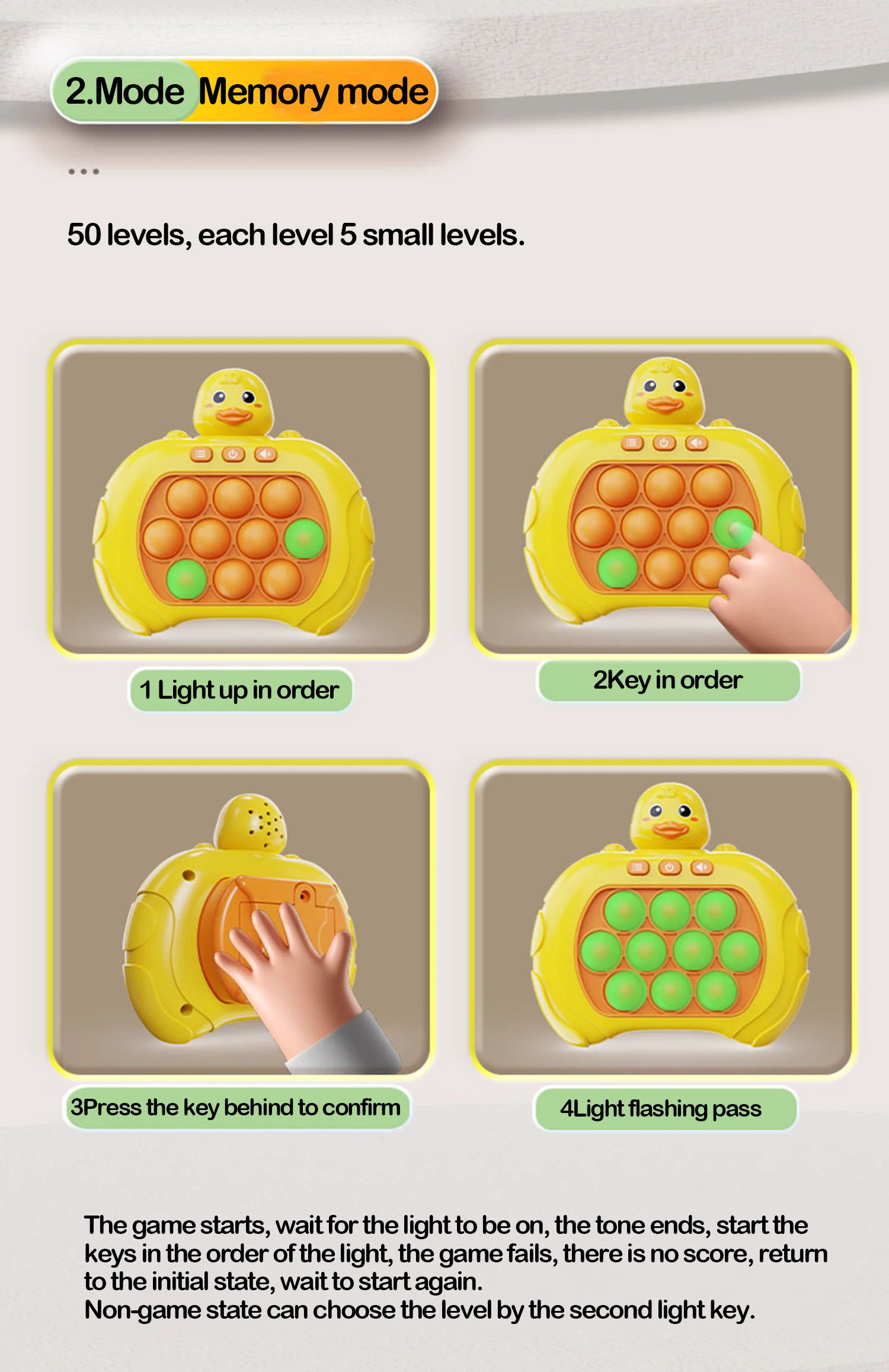 Cartoon Shape New Upgrade Children Handheld Puzzle Memory Light up ...
