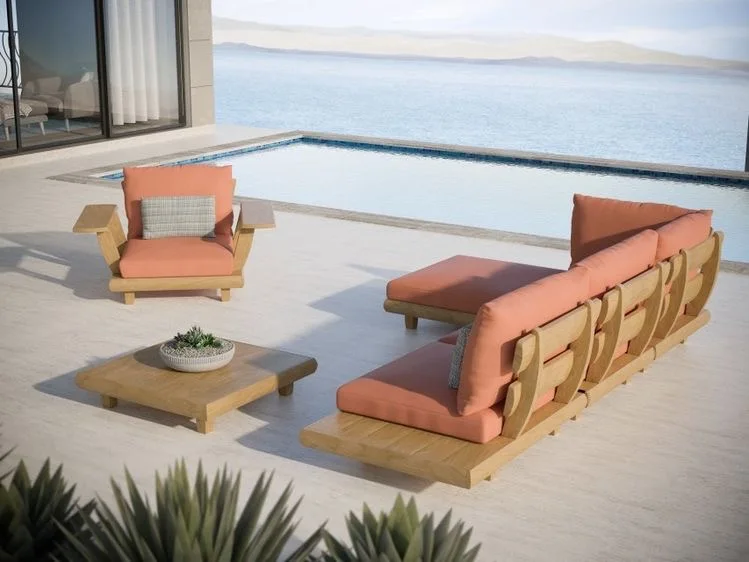 Modern Waterproof Teak Wood Furniture for Outdoor Living