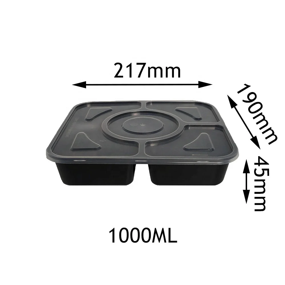4 Compartments Disposable Compartment Food Packaging Containers ...