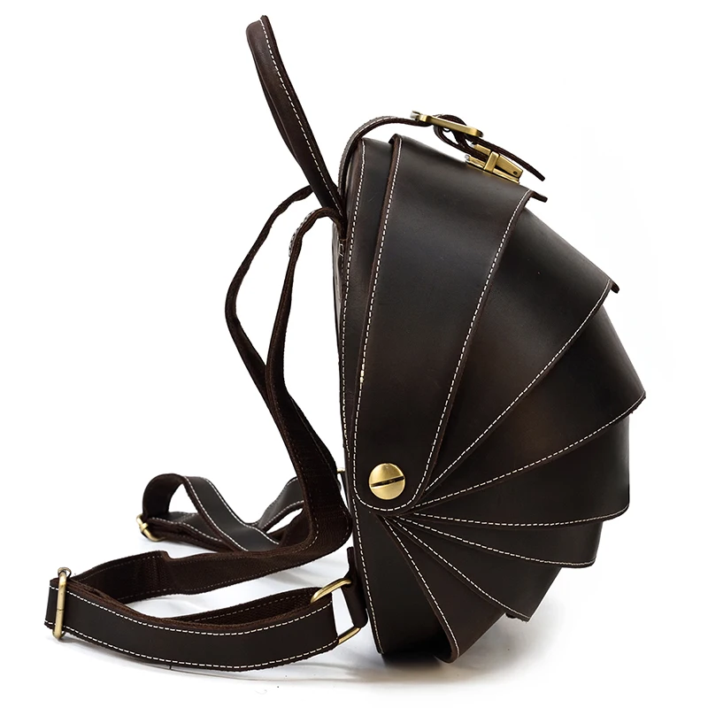 Stylish Beetle Design Black Leather Backpack for Men - Genuine Leather ...