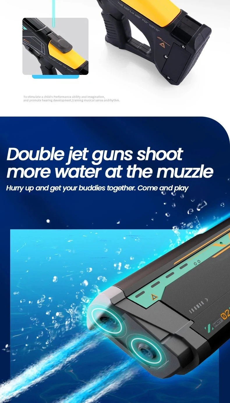Double Water Column Spray Gun Electric Water Shooting Toys High ...