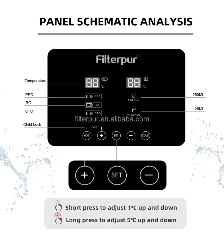 Ro Uv Tankless Touch Screen Temperature Control Water Purifier Home Use ...