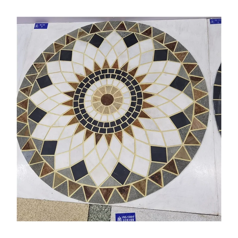 Decorative Slate Stone Mosaic Pattern Design Outdoor Paving Round Multicolor Splice Patterns ...