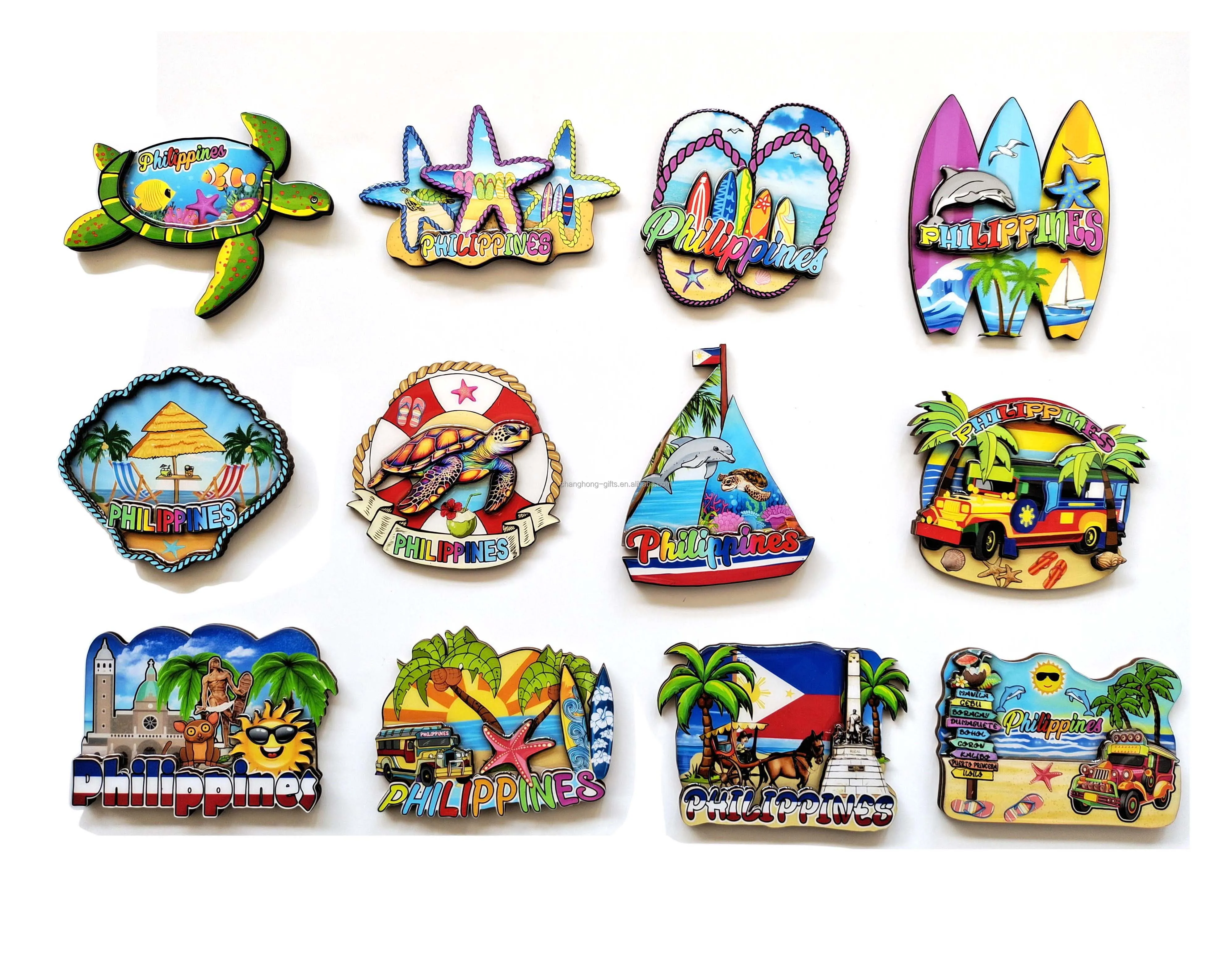 Philippine Boracay Souvenir Magnet - 3D Wooden Epoxy