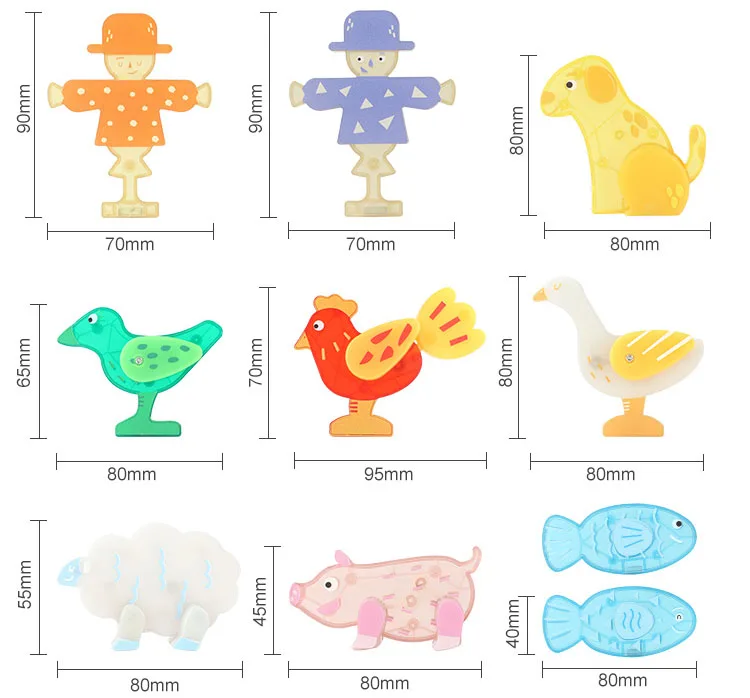 2024 Mntl Newly Magnetic Building Tile Blocks Animal Models Kids ...