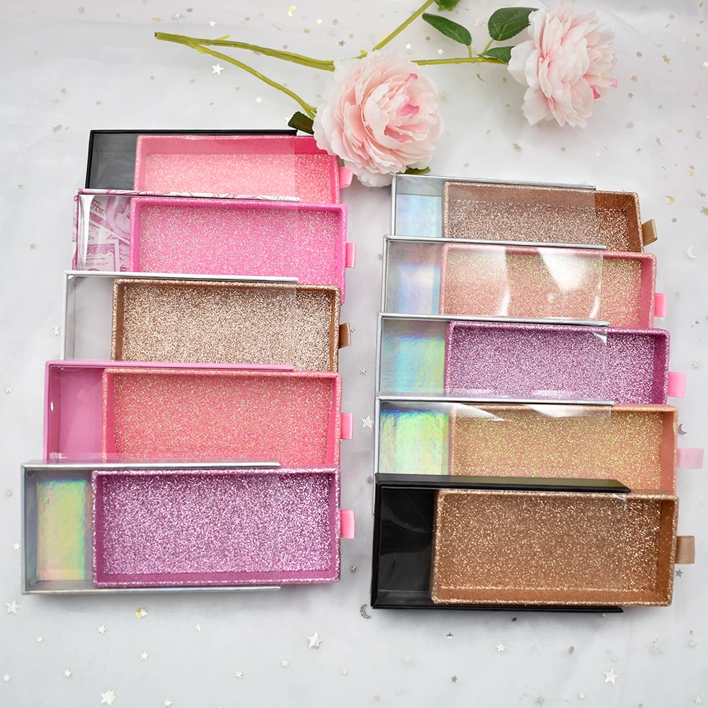 Rose Gold Glitter Dripping Packaging Box Private Label 3d 5d 6d 7d Mink ...