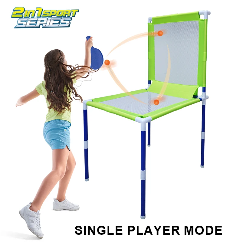 Portable Trampoline Ping Pong Table for Kids and Adults Foldable Ping ...
