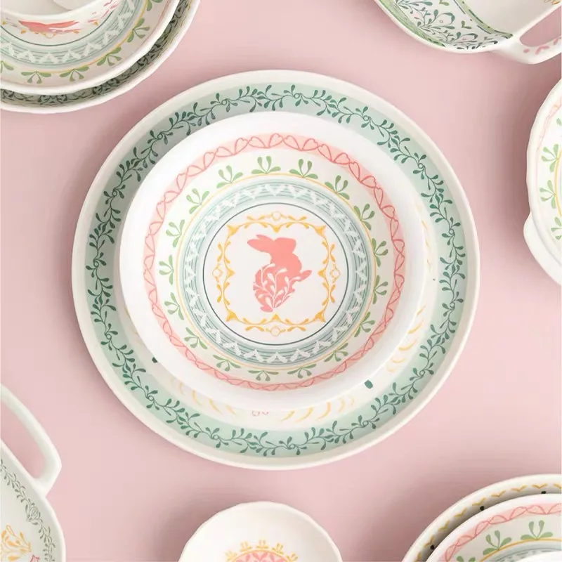 Wholesale Romantic Garden Rabbit Dinner Plate Fine Machine Printed ...