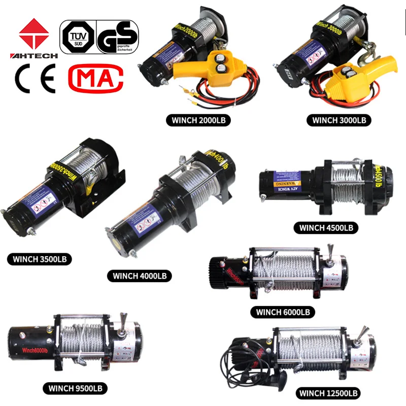 Electric Recovery Winch 12v 13000lb Heavy Duty 4x4 Frosted Electric ...