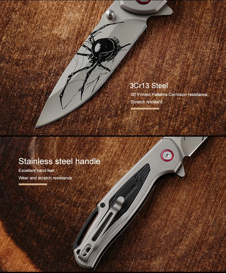 Bochen 3D Printing Titanium Coating Folding Blade Knife