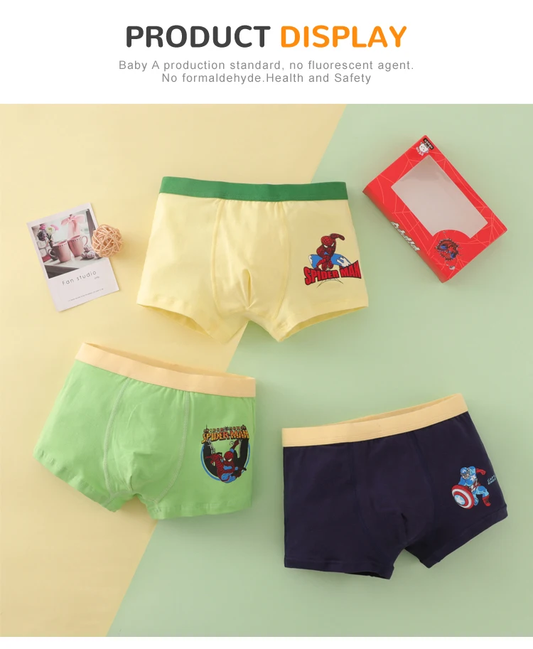 Underwear Kid Cotton Breathable Cartoon Printed Boxer Pants Cute ...