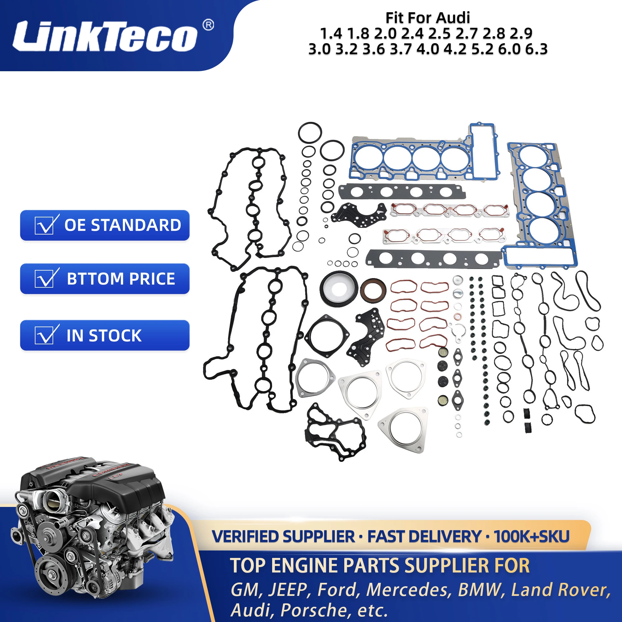 Engine Cylinder Head Gaskets Kit Set for VW Audi Golf Quattro Passat ...