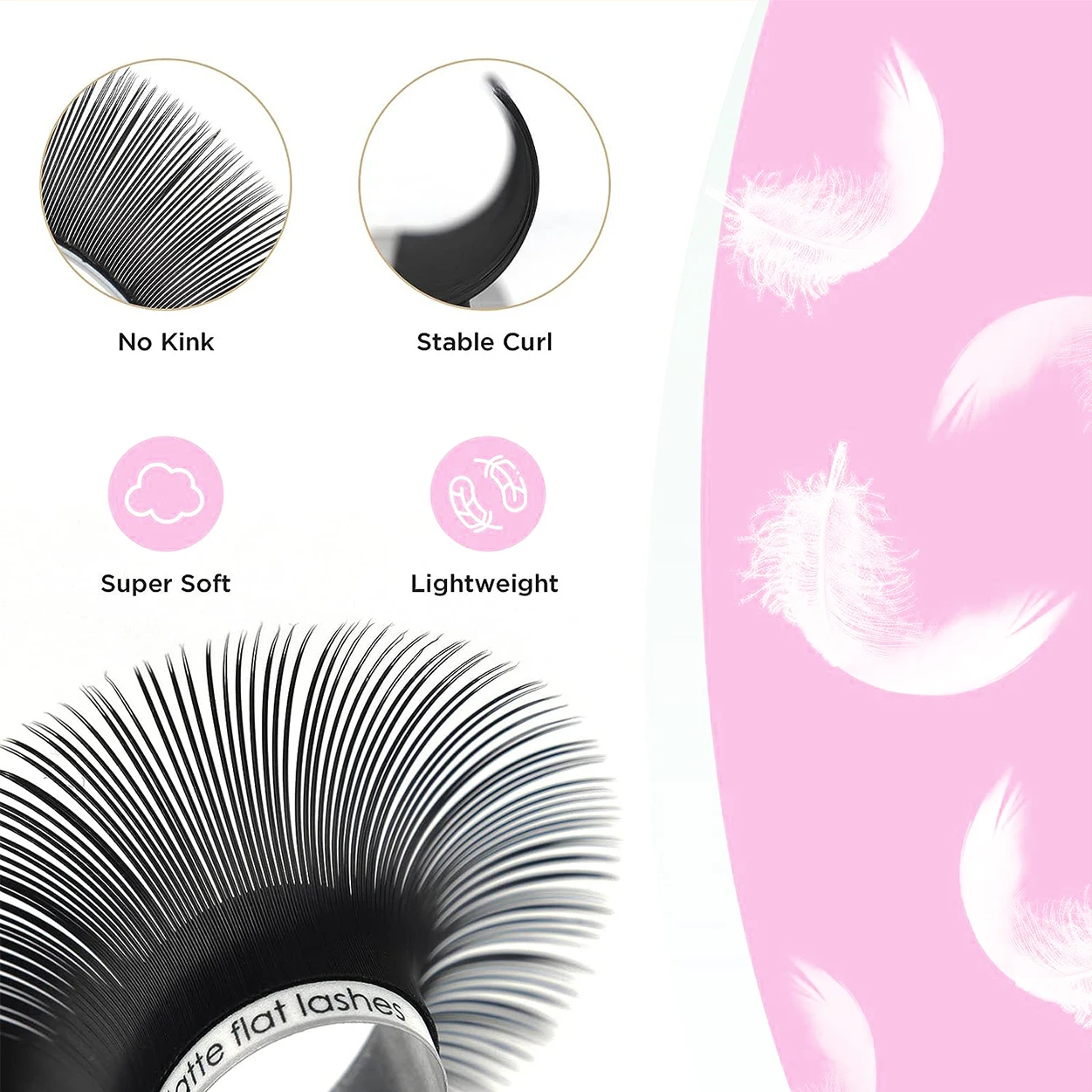 L Curl Own Logo Matter Korean Faux Mink Lash Extensions Matte Mink ...