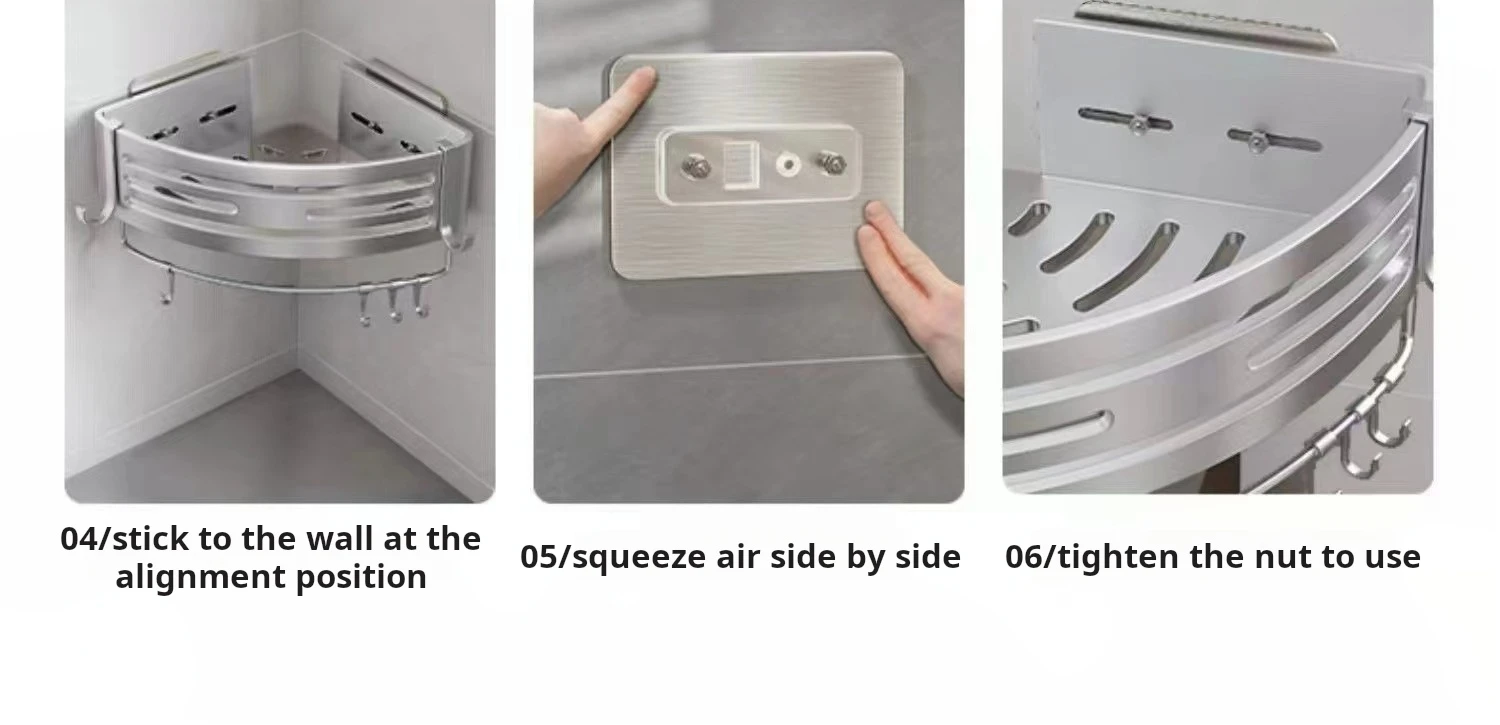 Deluxe Design Triangular Bathroom Shelf, Wall Mounted Bathroom Set ...